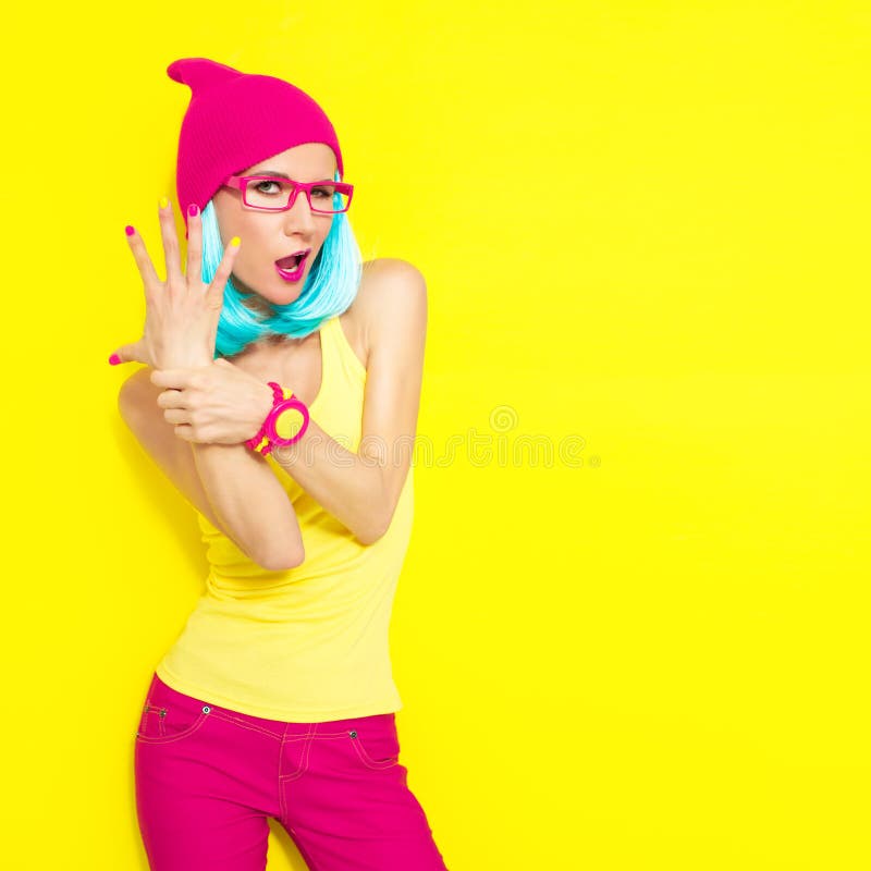Funny stylish girl stock photo. Image of female, girl - 35177292