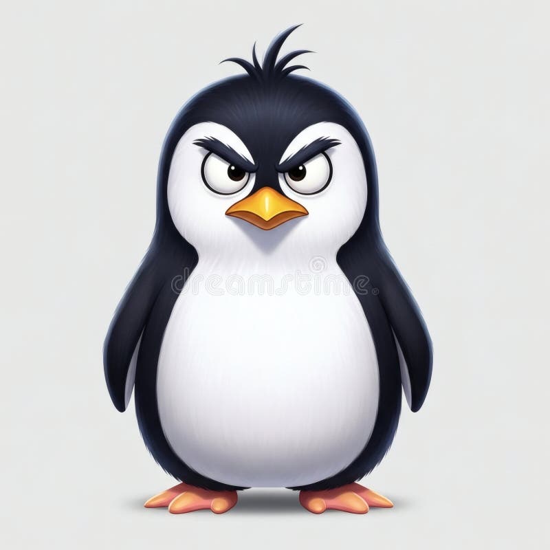 Angry Cartoon Penguin Character Illustration Stock Illustration ...