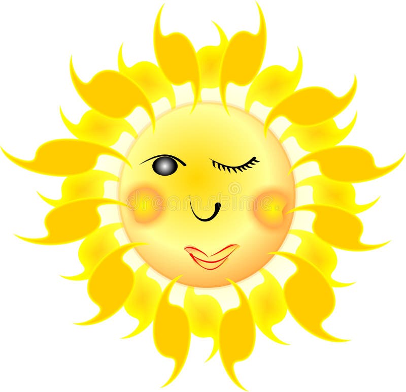 Funny sun stock vector. Illustration of isolated, sunlight - 37426117
