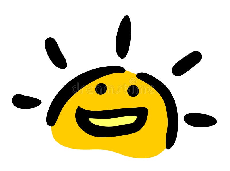 Funny sun stock vector. Illustration of yellow, cheerful - 56786824