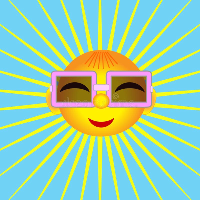 Funny sun stock vector. Illustration of shiny, spring - 32284798
