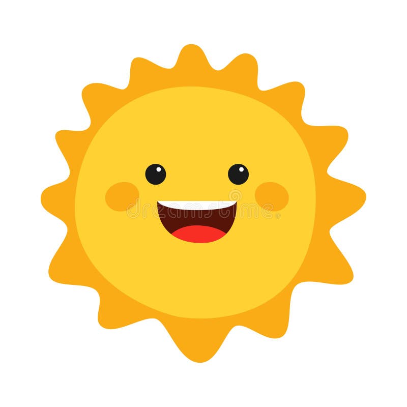 Funny Sunny Character. Cute Happy Smiling Sun Stock Vector ...