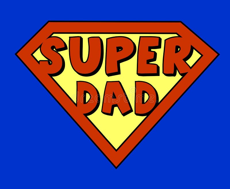 Funny super dad shield stock vector. Illustration of character - 29777836