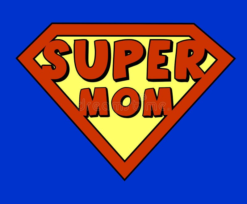 Funny super mom shield stock vector. Illustration of cartoon - 29777842