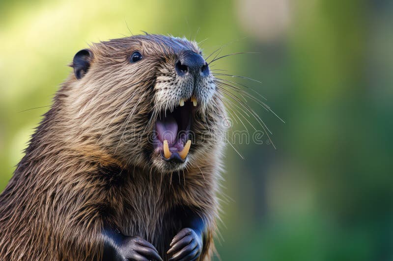 Funny Surprised Beaver with Open Mouth Stock Photo - Image of color ...