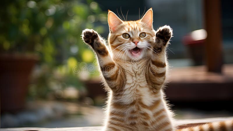 Funny Surprised Cat with a Questioning Pose. a Cute Kitten Asks in ...