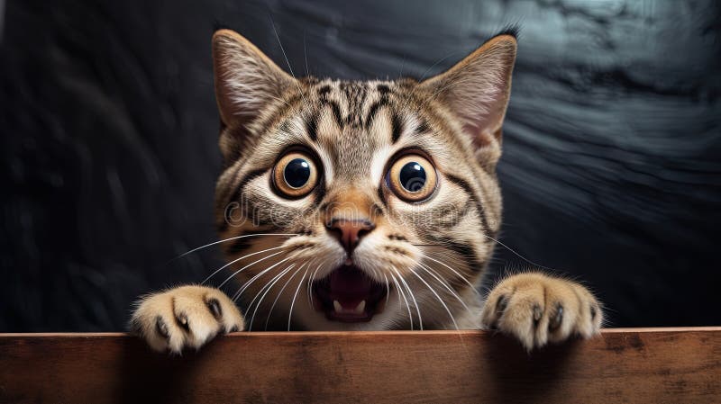 Funny Surprised Cat with a Questioning Pose. a Cute Kitten Asks in ...