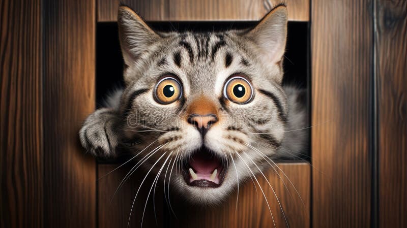 Funny Surprised Cat with a Questioning Pose. a Cute Kitten Asks in ...