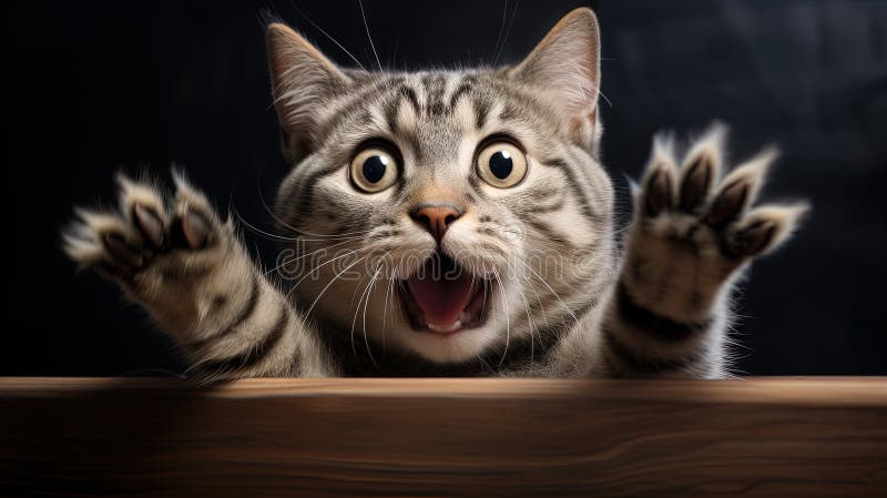 Funny Surprised Cat with a Questioning Pose. a Cute Kitten Asks in ...