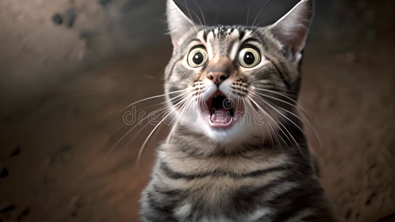 Funny Surprised Cat with a Questioning Pose. a Cute Kitten Asks in ...