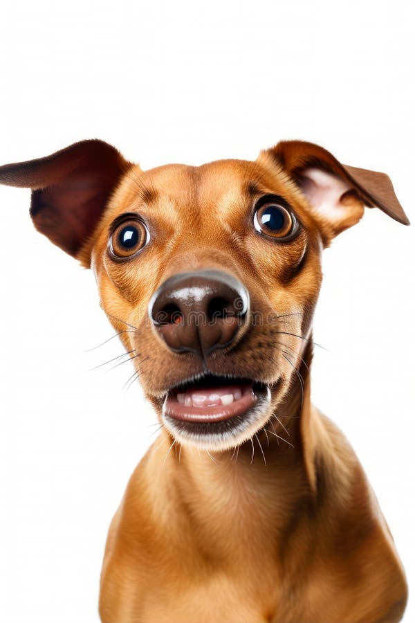 Funny Surprised Cat Isolated on Bright Orange Background. Studio ...