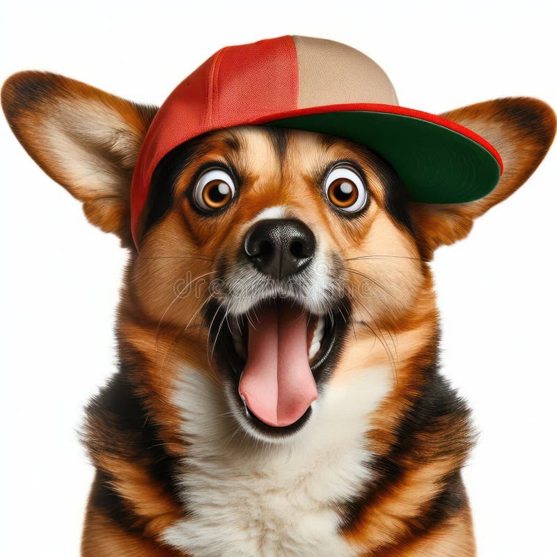 Funny Surprised Dog with Wide Eyes Isolated on White Stock Illustration ...