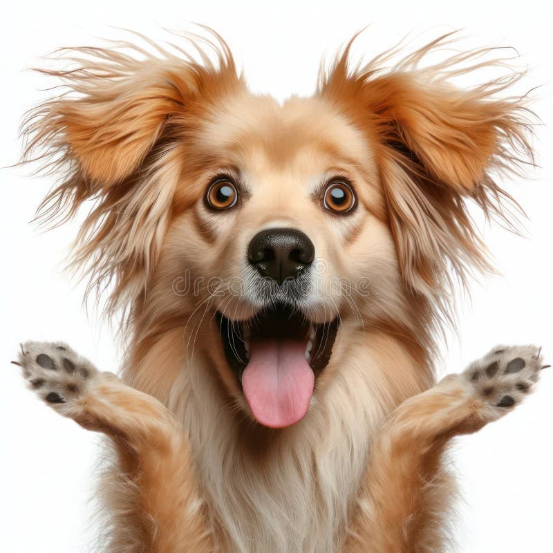 Funny Surprised Dog with Wide Eyes Isolated on White Stock Illustration ...
