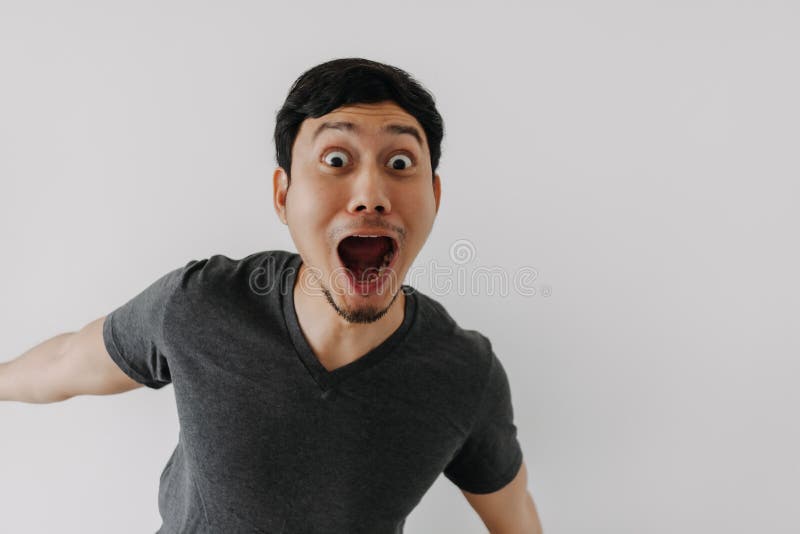 Surprised Shocked Face Man Isolated on White Background for ... Surprised Shocked Face Man Isolated on White Background for ...