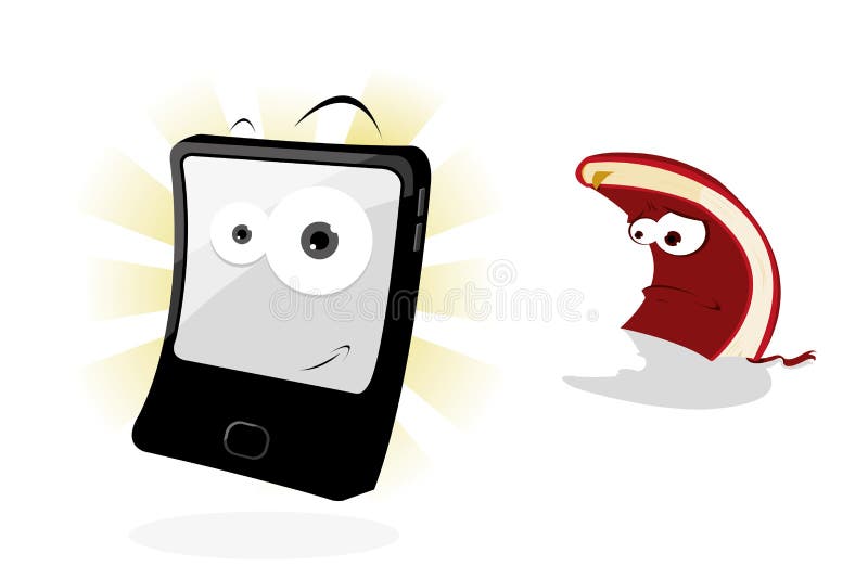 Funny Tablet and Sad Book stock vector. Illustration of humor - 27393051