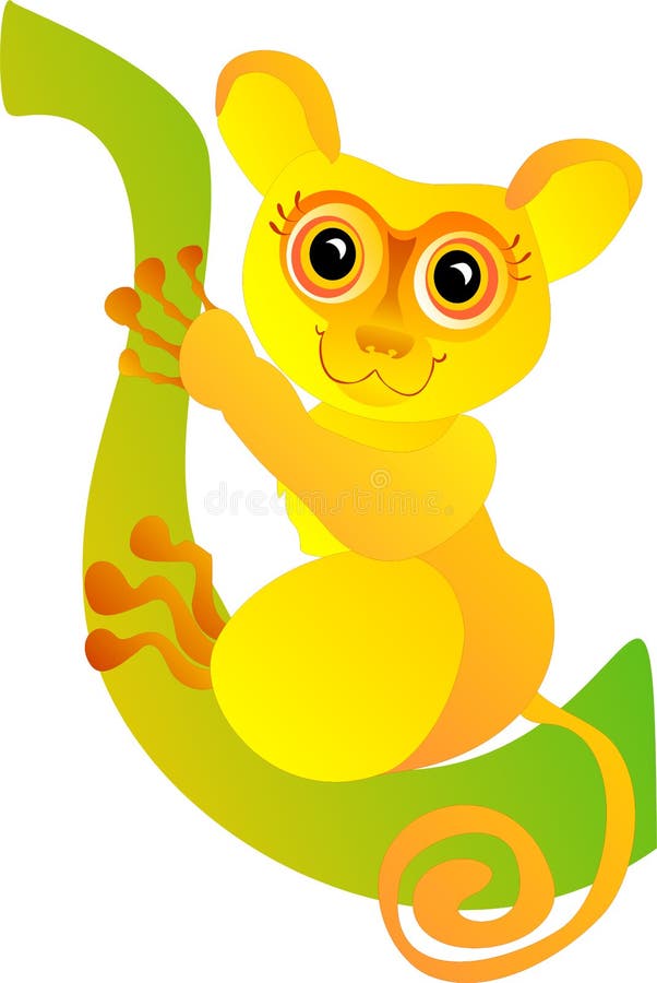 Funny Tarsier. Vector Illustration Stock Vector - Illustration of scale ...