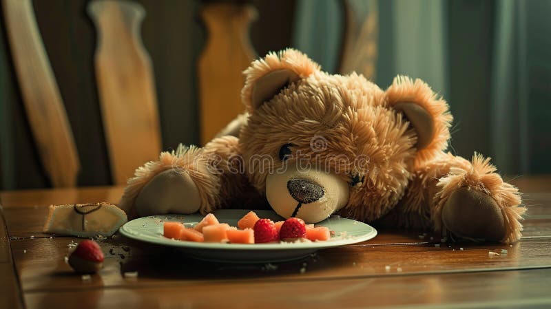 Funny Teddy Animal Lying Down after Eating, Generative AI Stock ...