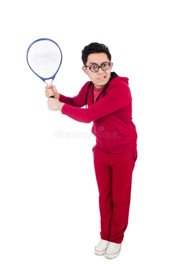 Funny Tennis Player Isolated Stock Image - Image of girl, court: 48193663