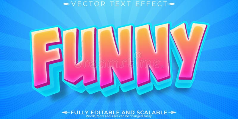 Funny Text Effect, Editable Cartoon and Child Text Style Stock Vector ...
