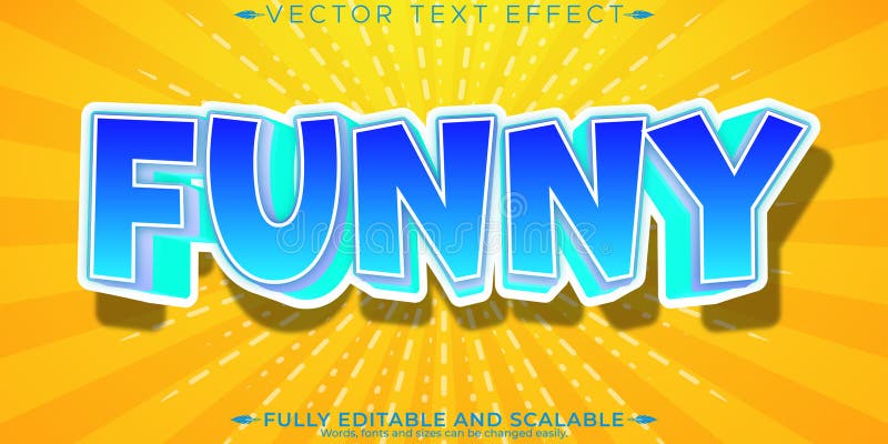 Funny Text Effect, Editable Comic and Cartoon Text Style Stock Vector ...