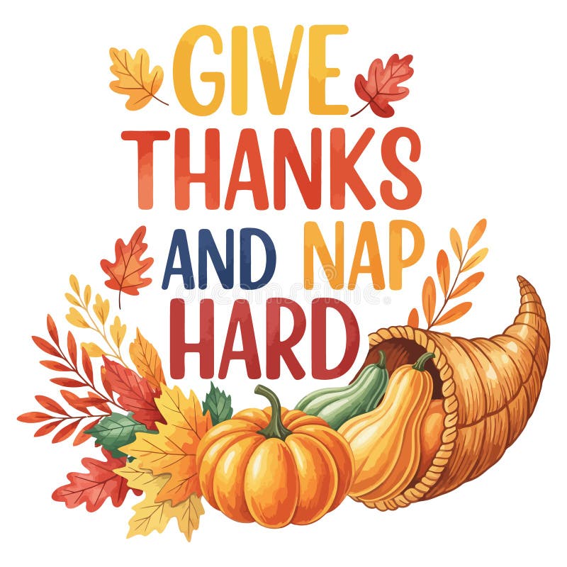 Funny Thanksgiving Quote with Cornucopia and Pumpkins, Humorous Fall ...
