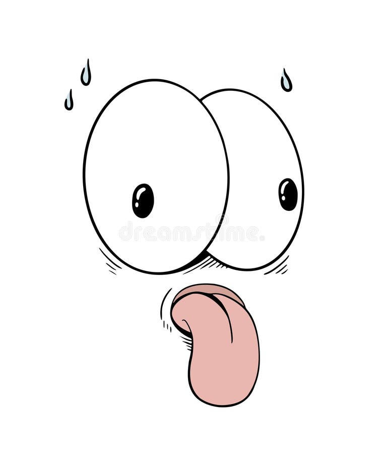 Funny thirsty head draw stock vector. Illustration of eyes - 349985450