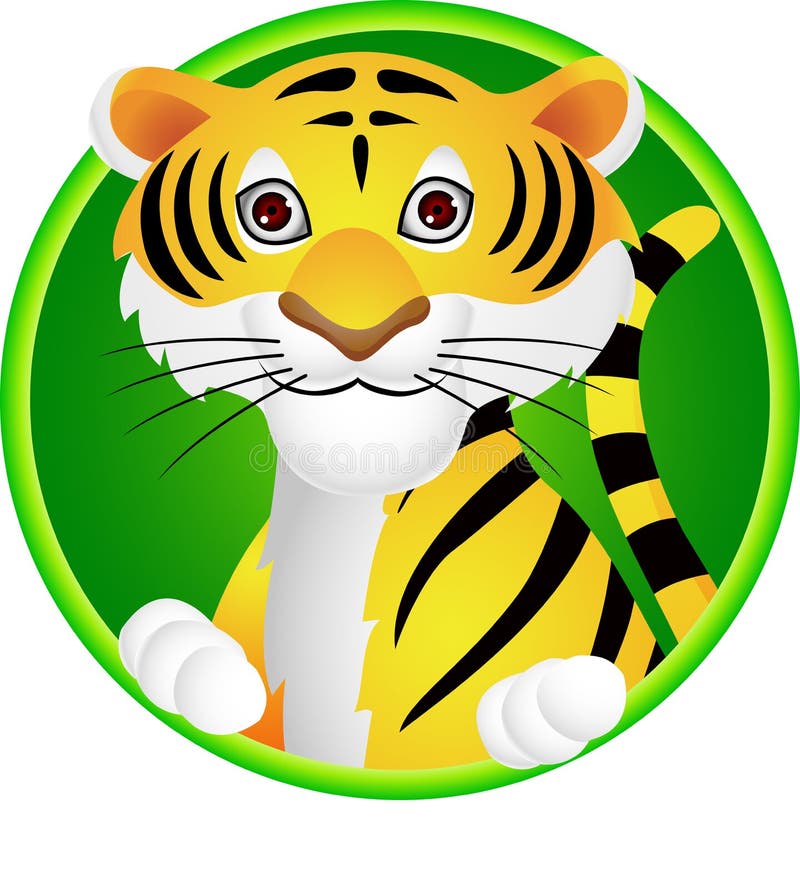 Funny Tiger cartoon stock illustration. Illustration of collective ...