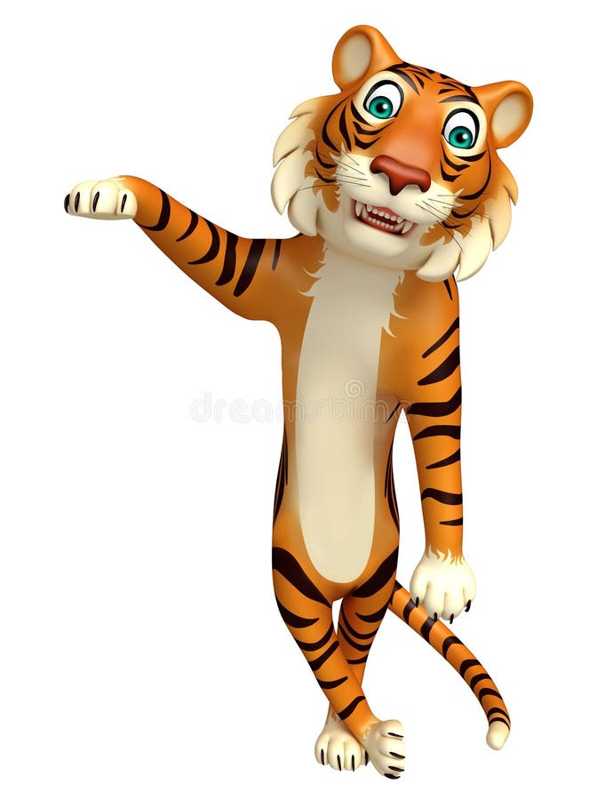 Funny Tiger Cartoon Character Stock Illustration - Illustration of ...