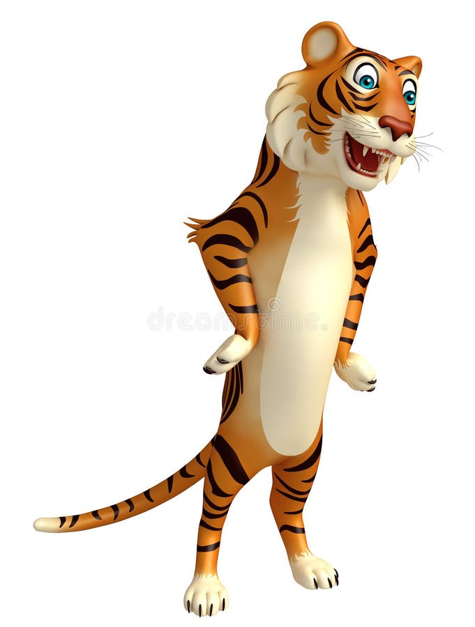 Funny Tiger Cartoon Character Stock Illustration - Illustration of ...