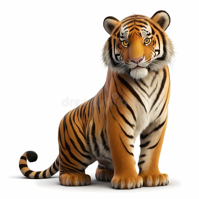 Funny Tiger Cartoon. Generative AI Stock Image - Image of striped ...