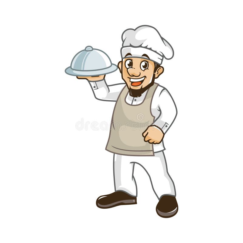 Bearded Chef Logo Mascot Illustration Stock Vector - Illustration of ...