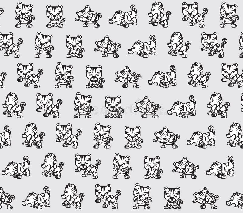 Funny tigers texture stock vector. Illustration of cheerful - 10376414