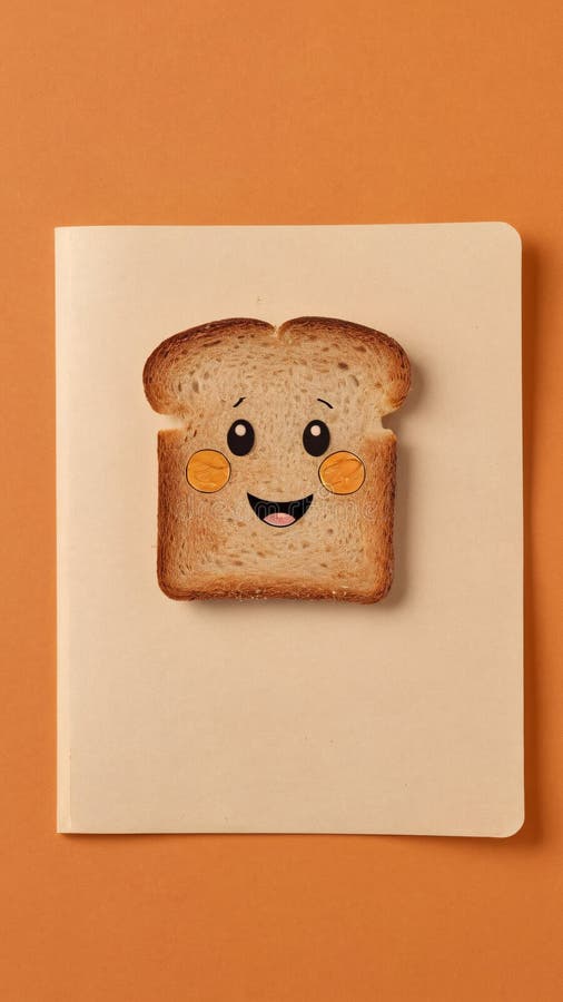 Funny Toast with a Face on an Orange Background. Artificial ...