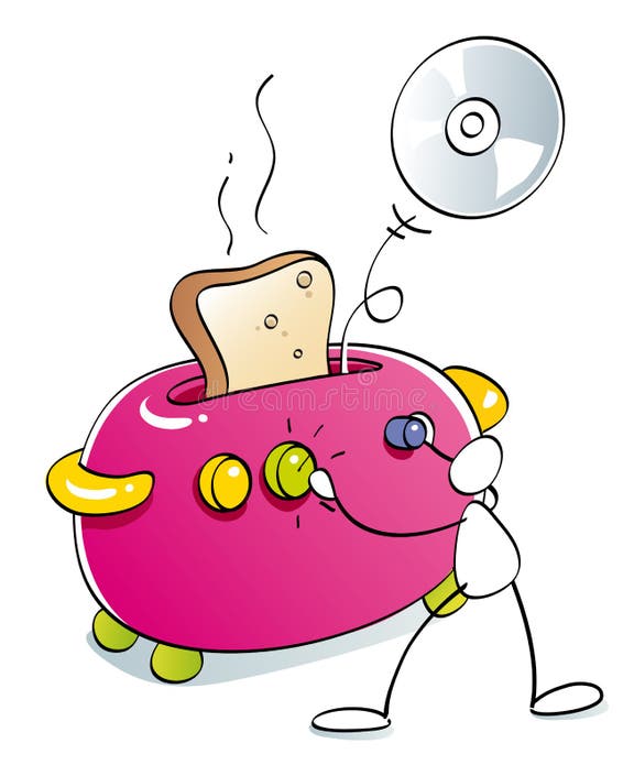 Funny toaster stock illustration. Illustration of jump - 20118222