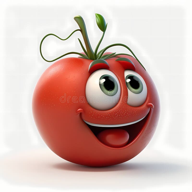 Funny Tomato Cartoon. Generative AI Stock Illustration - Illustration ...