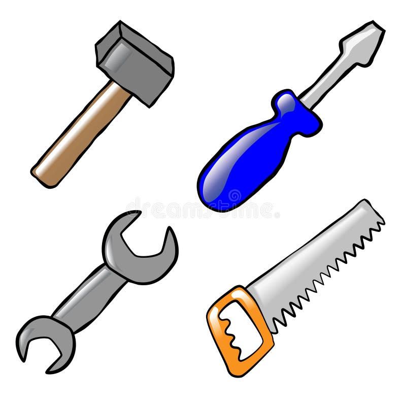 Construction Tools Icons Detailed Set Stock Vector - Illustration of ...