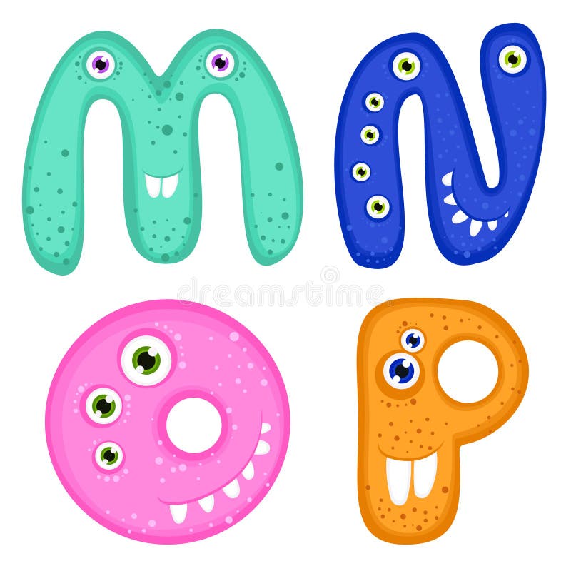 Cartoon Monster Letters from a To D Stock Vector - Illustration of ...