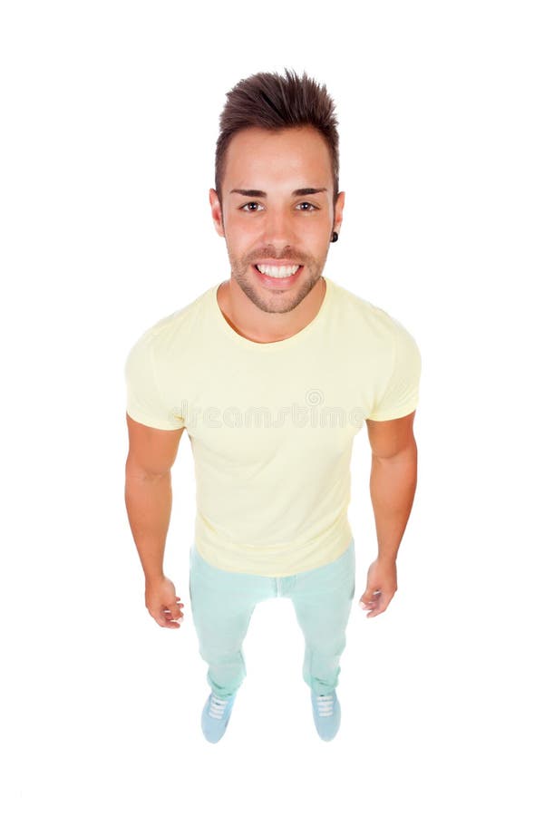 Funny Top View of a Casual Boy Stock Photo - Image of eyes, attractive ...