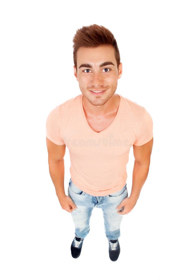 Funny Top View of a Casual Boy Stock Image - Image of confident, face ...