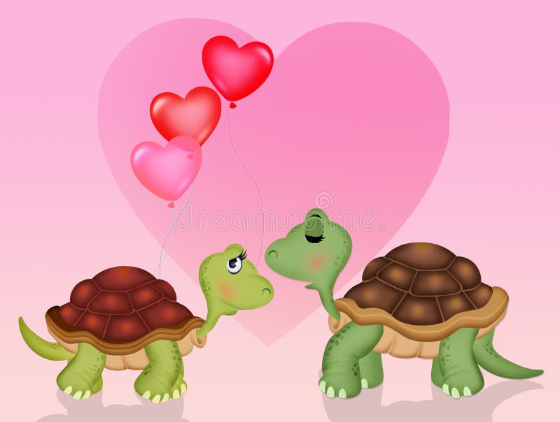 Funny tortoises in love stock illustration. Illustration of tortoises ...
