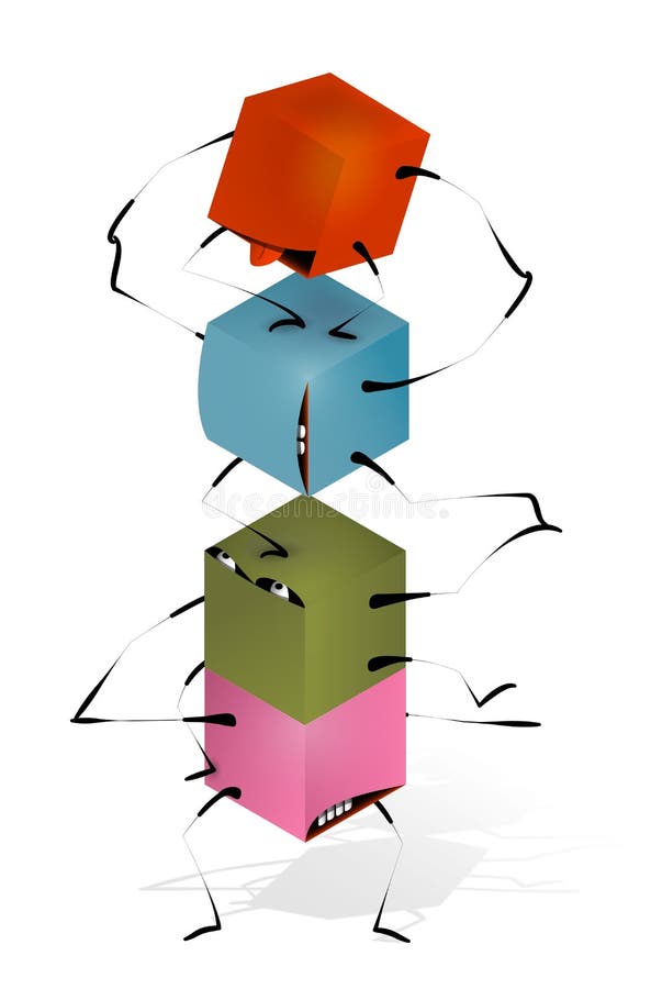 Funny Toy Blocks Pyramid stock vector. Illustration of acrobats - 26469564