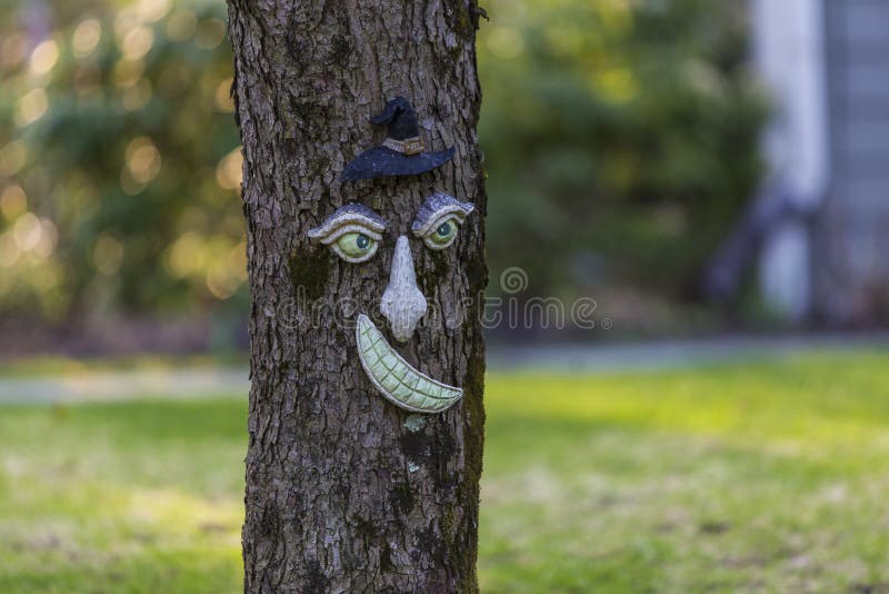 Funny tree with human face stock photo. Image of cute - 57357000