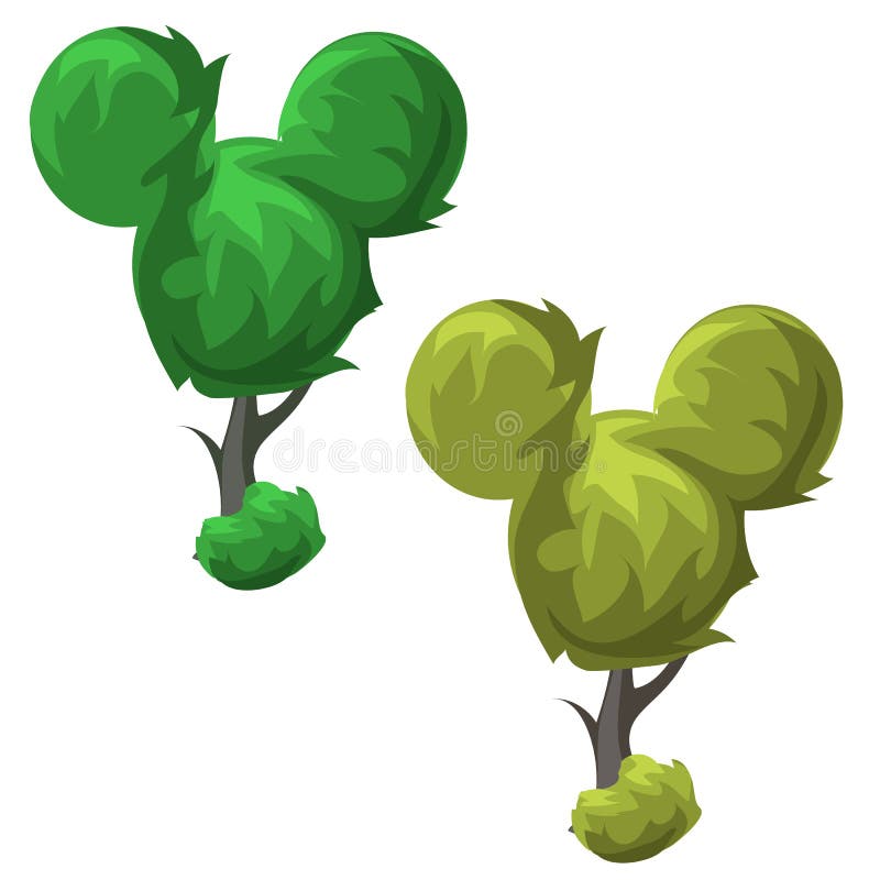 Funny Trees Round Shape, Cartoon Style Stock Vector - Illustration of ...