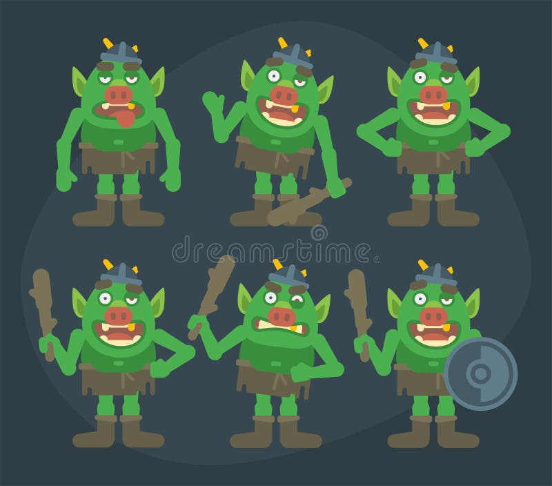 Funny Troll Character in Various Poses. Character Set Stock Vector ...