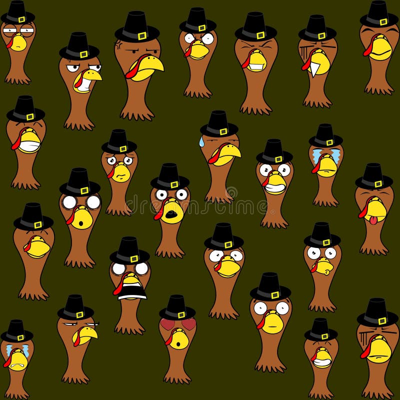 Turkey Cartoon Expressions Pack Collection Stock Illustrations – 1 ...