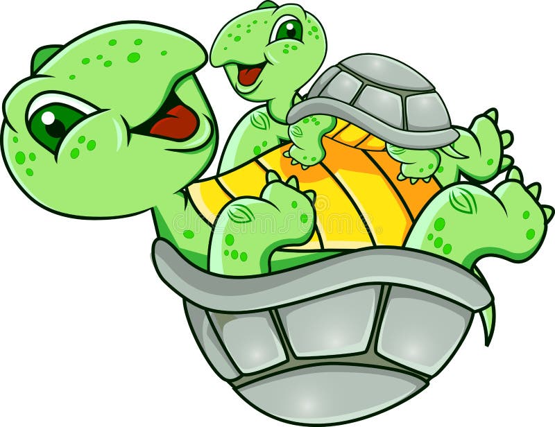 Cartoon Turtle Wins by Crossing the Finish Line Stock Vector ...