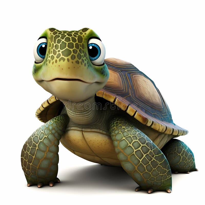 Funny Cute Turtle. Generative AI Stock Photo - Image of swim, marine ...