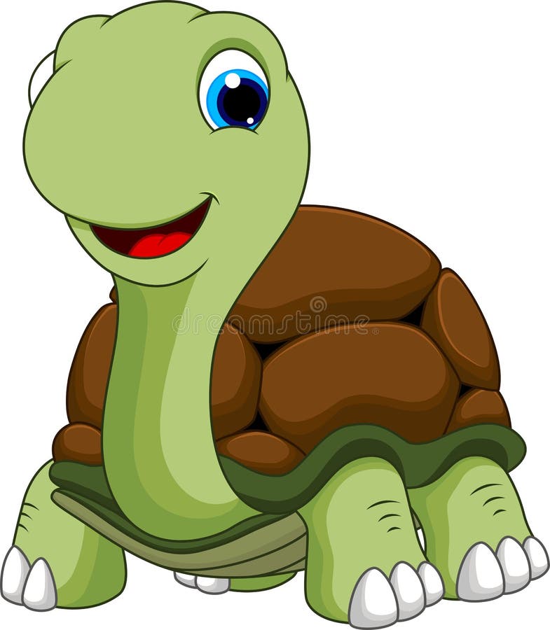 Funny turtle cartoon stock illustration. Illustration of nature - 36083114