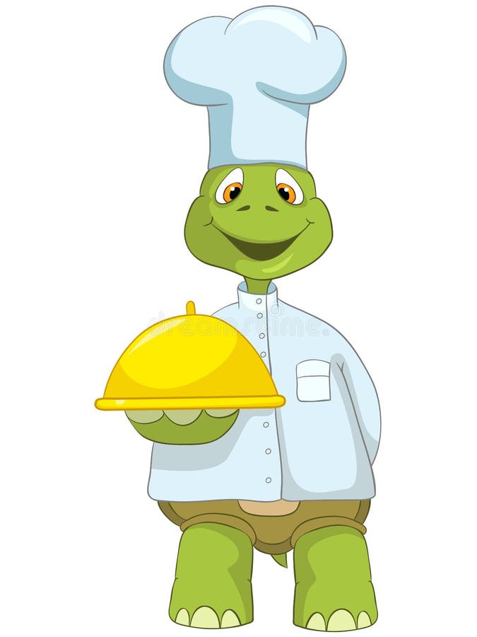 Funny Turtle. Chef. stock vector. Illustration of happy - 25522635