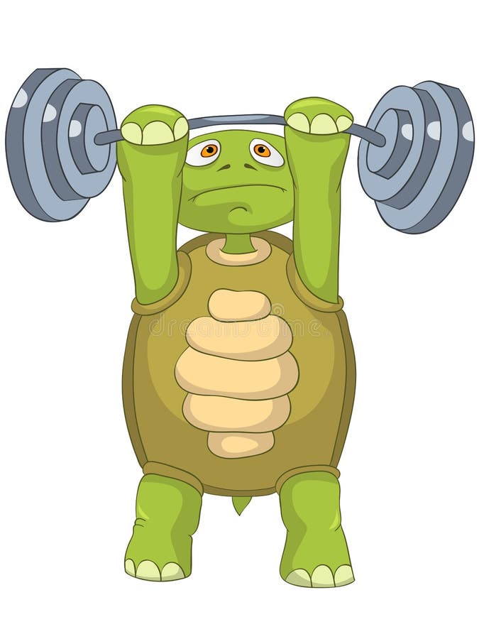 Funny Turtle. Gym. stock vector. Illustration of cheerful - 25456103